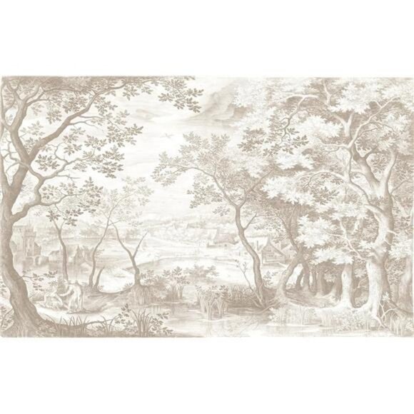 Wall Decor | Vintage Beige Forest Woodland Mural Wallpaper For Bedroom ...